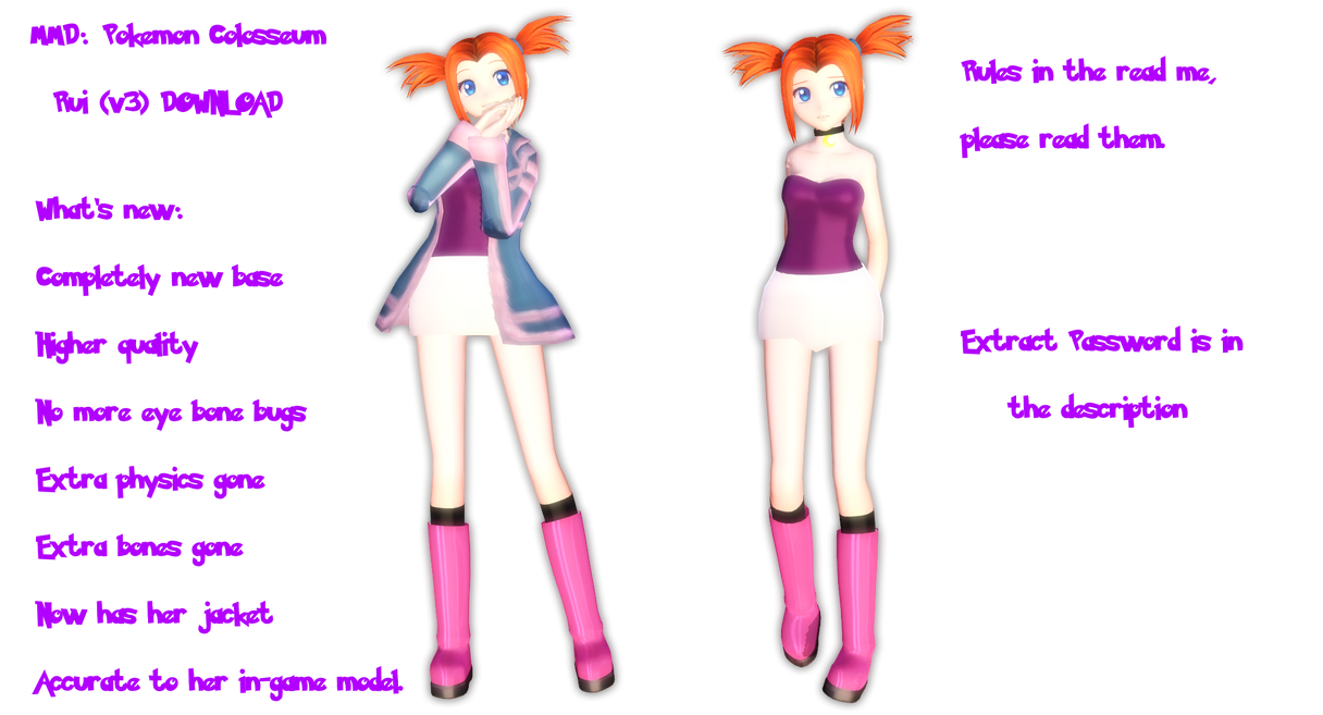 Mmd Pokemon Colosseum Rui V3 Dl Down By Princessskyler On Deviantart