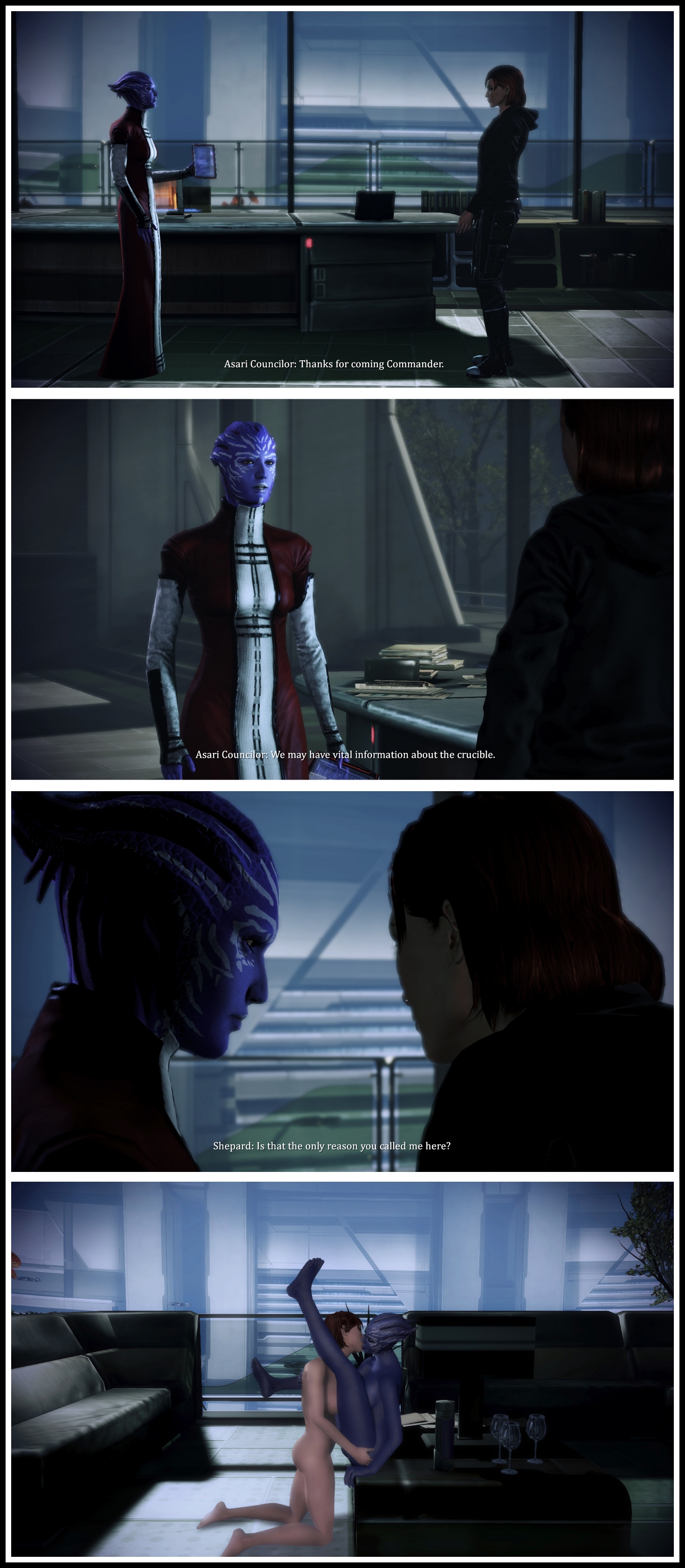 Femshep Meeting The Asari Councilor By Rastifan On Deviantart