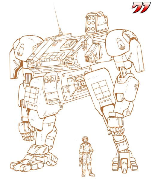 mecha 1 lineart by grid-gunner on DeviantArt