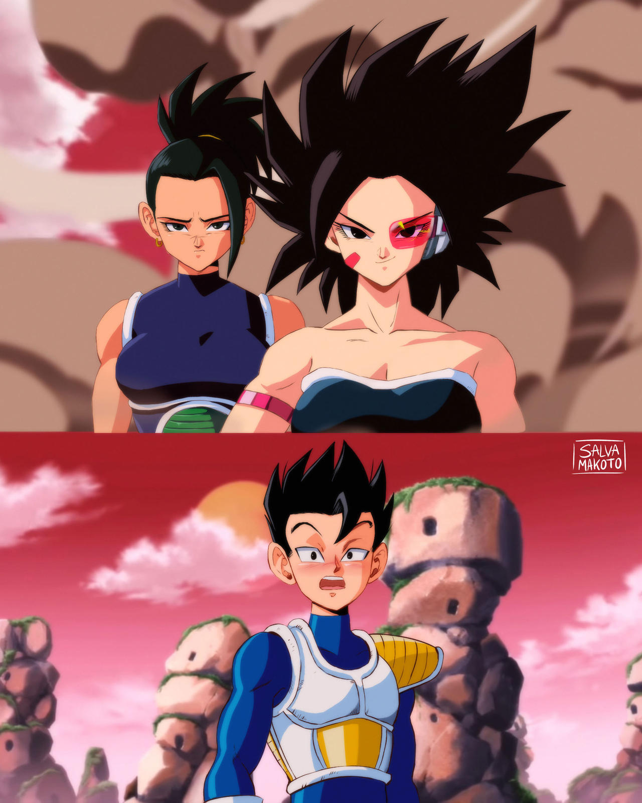 Kyabe Kale Y Caulifla Personajes De Dragon Ball Goku Y Bulma Dra Bilarasa
