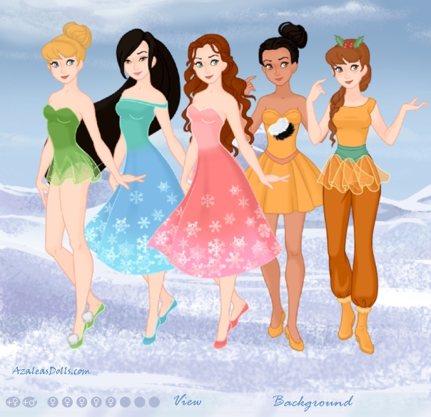 Tinkerbell Silvermist Rosetta Iridessa And Fawn By Returnoftherose On