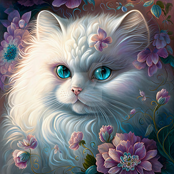 Cute White Fluffy Cat By Abiliofernandez On Deviantart