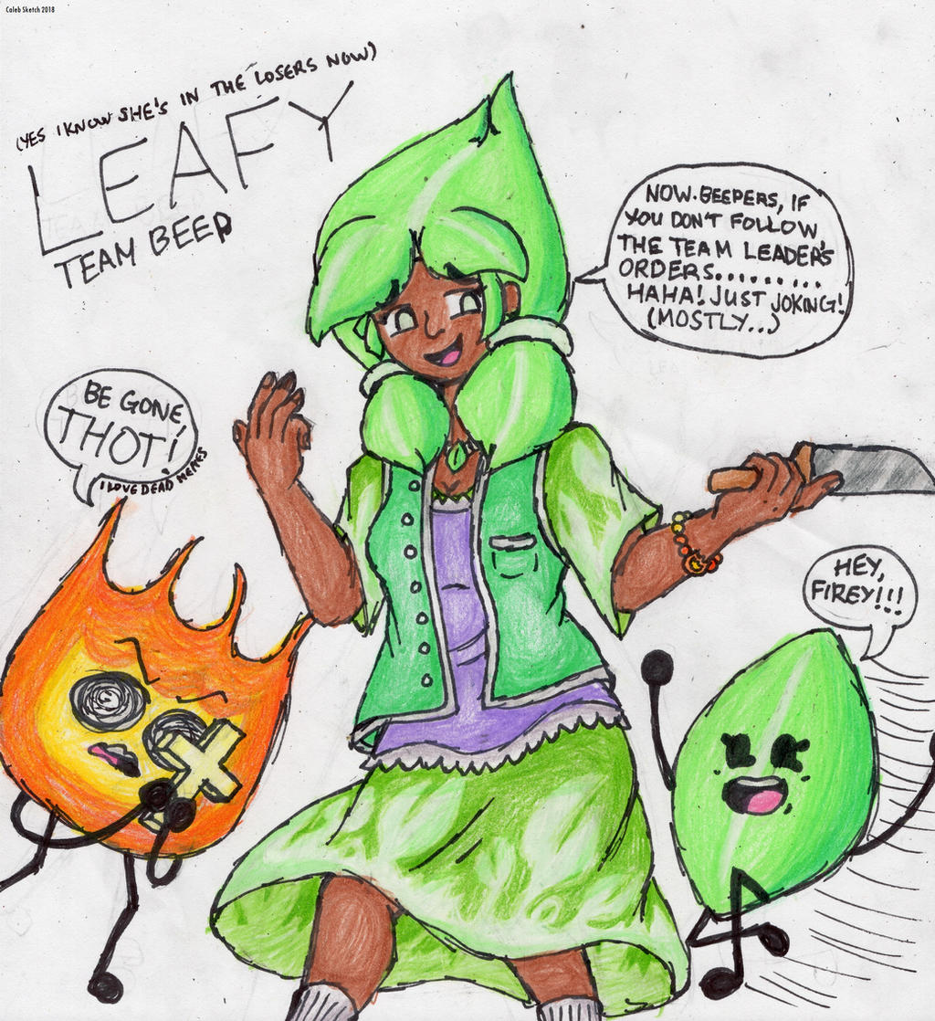 Human Leafy Bfb By Calebsketch On Deviantart