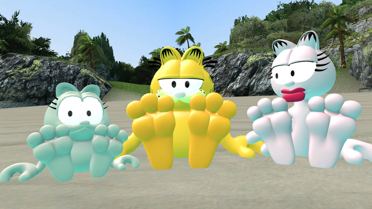 Nermal Garfield And Arlenes Feet Tease On Sand By Hadeemurraygg71 On Deviantart