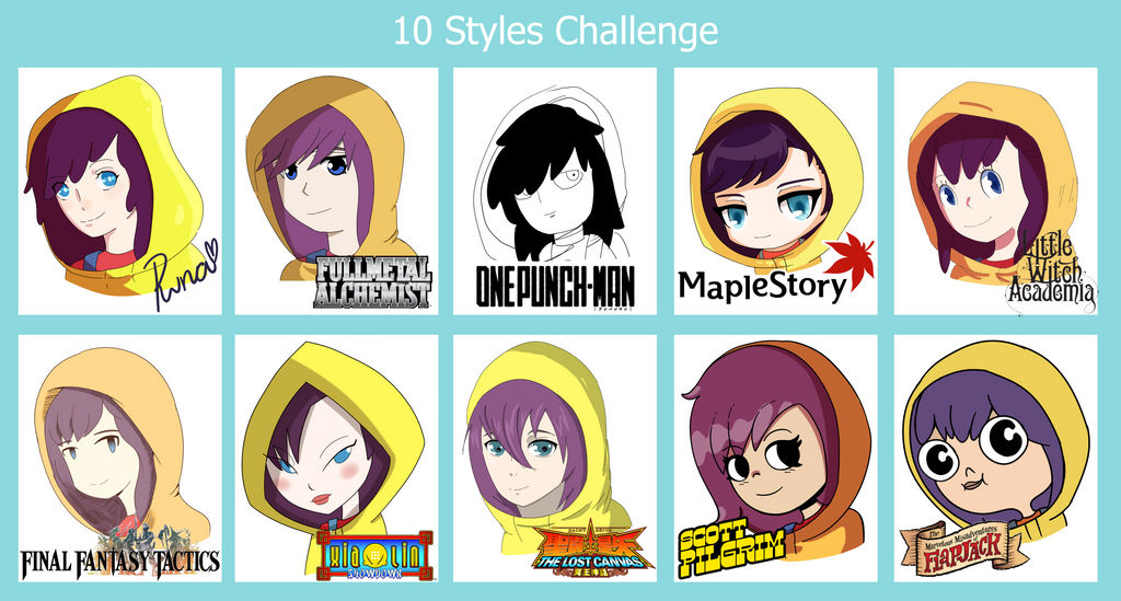 10 Styles Challenge by Runa-Art on DeviantArt 10 Styles Challenge by Runa-Art on DeviantArt