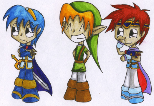 SSB - Chibi 3 swordsmen by Rosey-Raven on DeviantArt