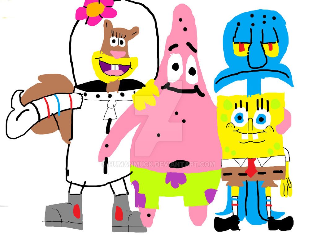 SpongeBob Squidward Sandy Patrick by humanmuck on DeviantArt SpongeBob Squidward Sandy Patrick by humanmuck on DeviantArt