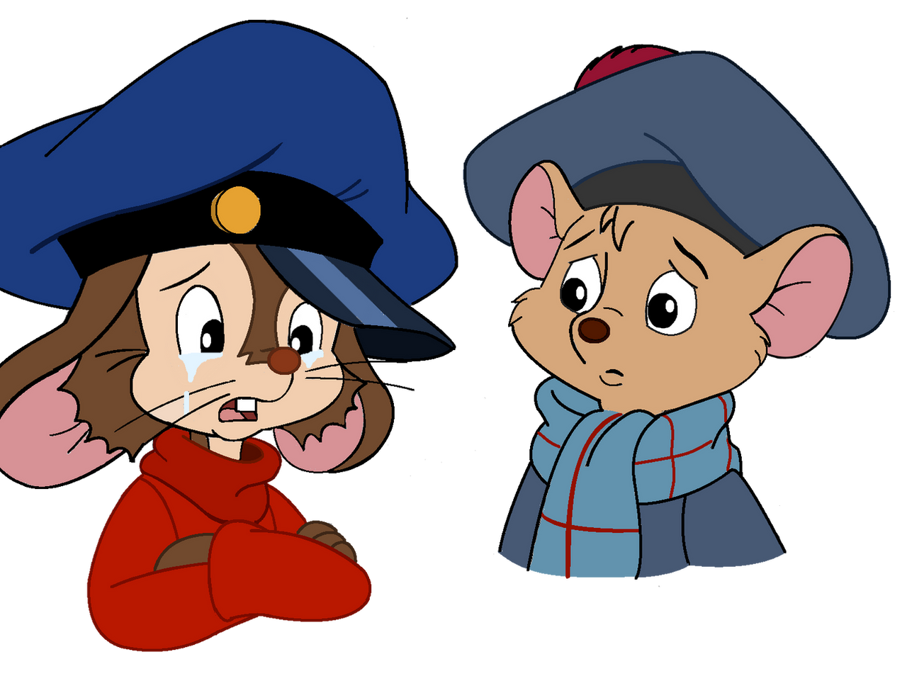 Olivia Feels Worried For Fievel Feeling Sad By Bluthian90 On Deviantart