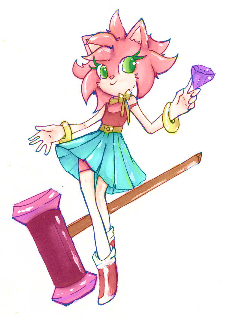 Long Time No Post Have Some Cute Amy Rose Art By Pastelricky On Deviantart