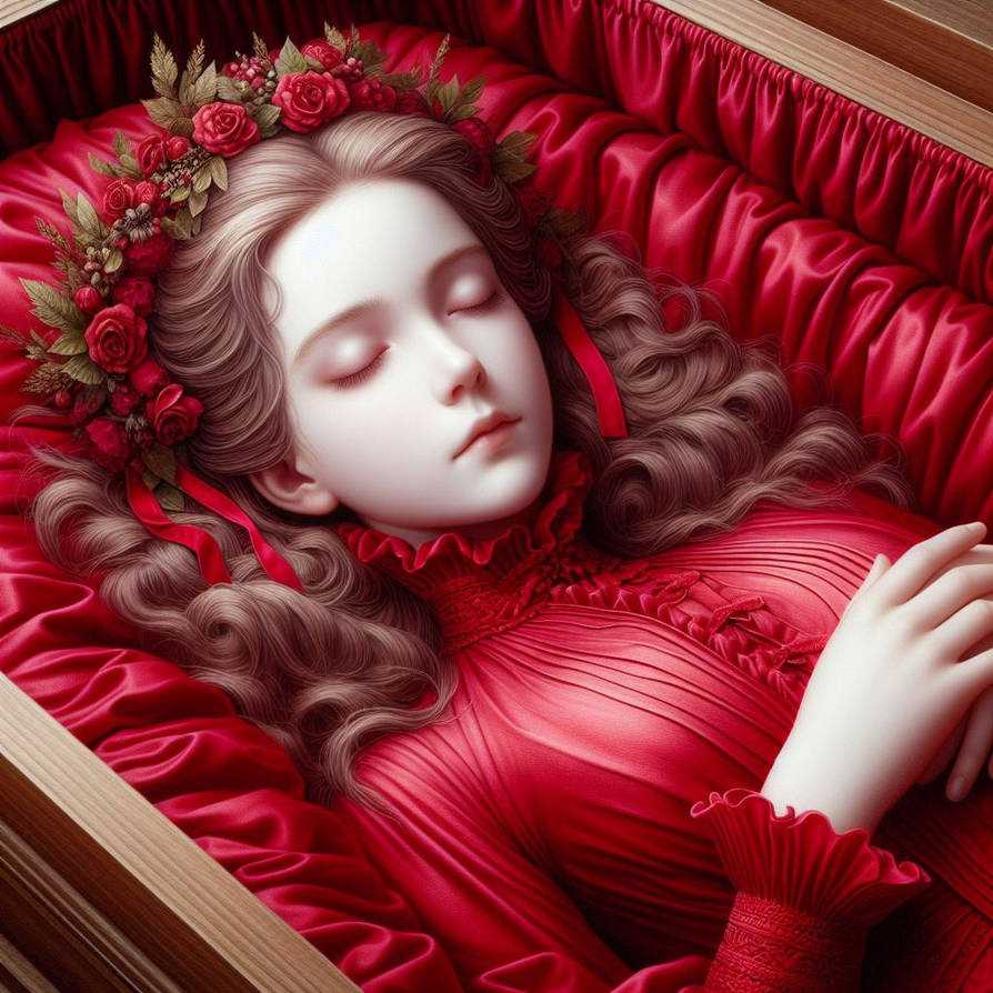 Beautiful Girl Resing In Red Coffin 76 By Silkyduck On Deviantart