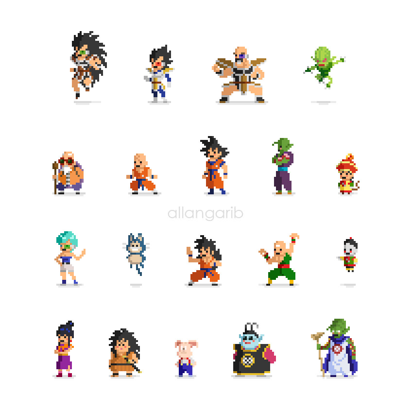 Dragon Ball Z Pixel Art Saiyan Saga By Allangarib On Deviantart