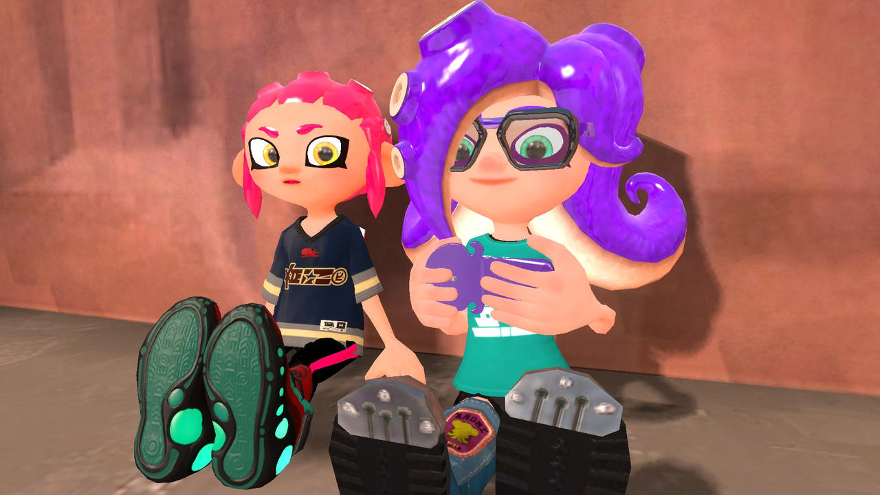 Gmod Splatoon Cute Octoling Playing Mobile Games By Superfiregmod On Deviantart