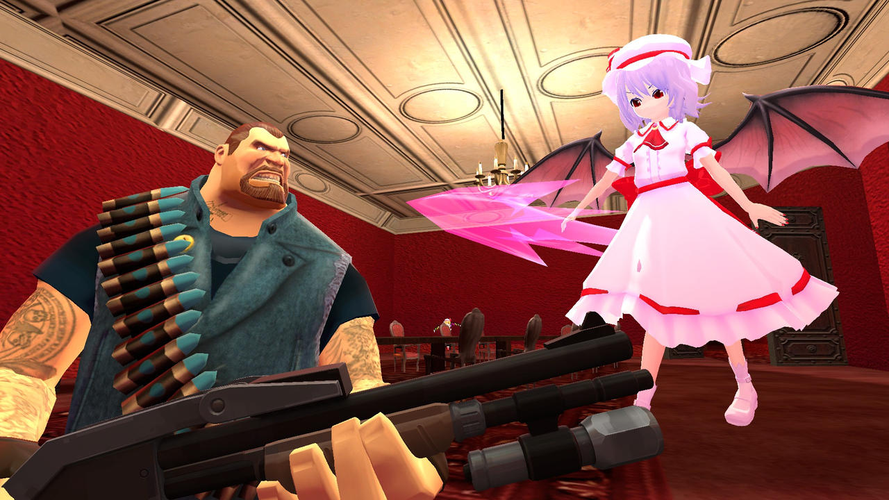 Gmod Tf2 L4d Touhou Francis Vs Remilia Scarlet By Superfiregmod On