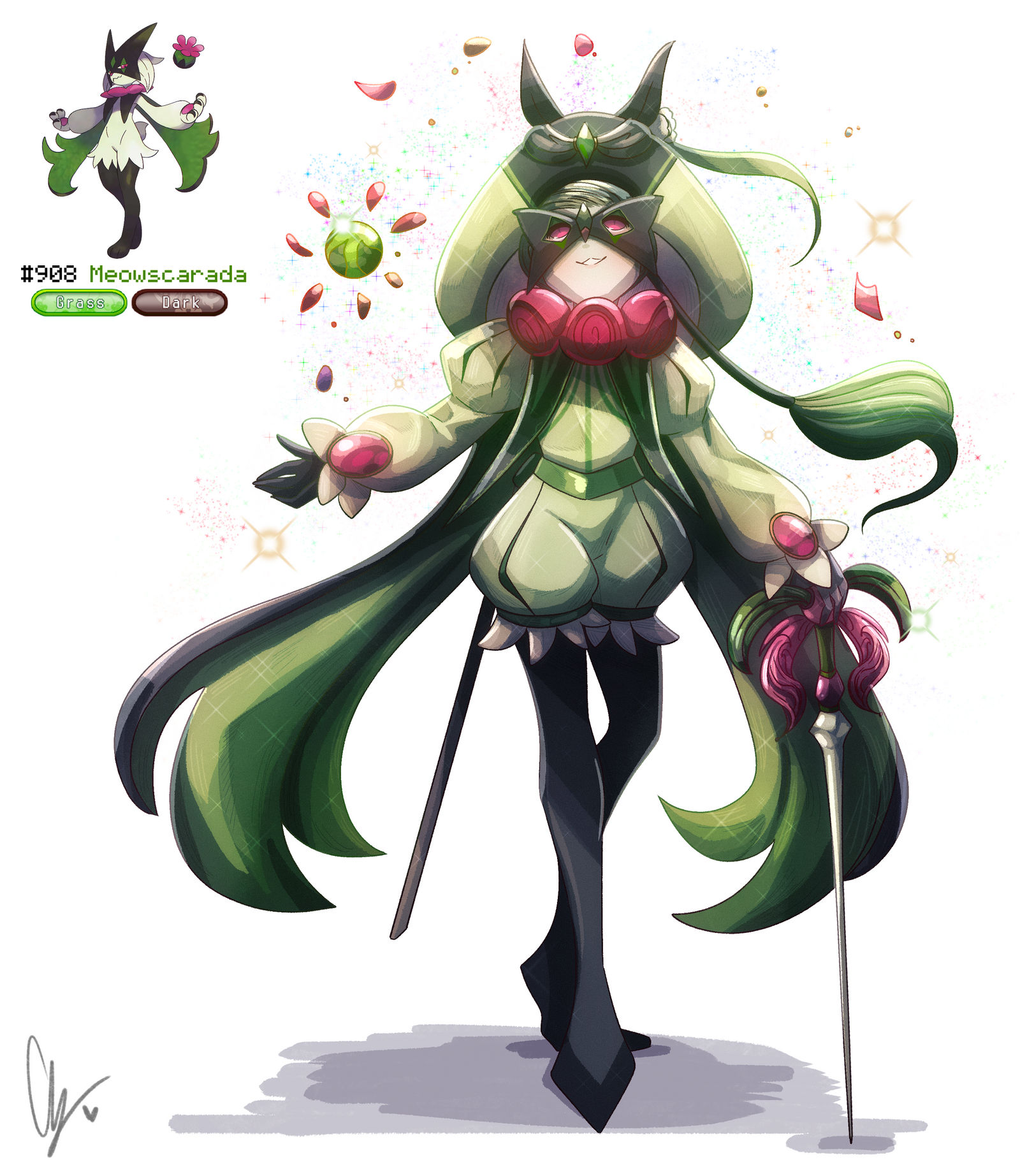 Meowscarada Humanization By Iingo On Deviantart