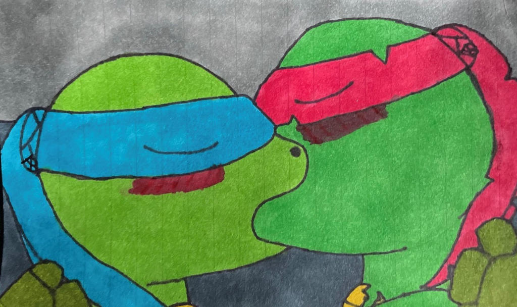 Raph And Leo Deep Kiss By Squirreltune On Deviantart