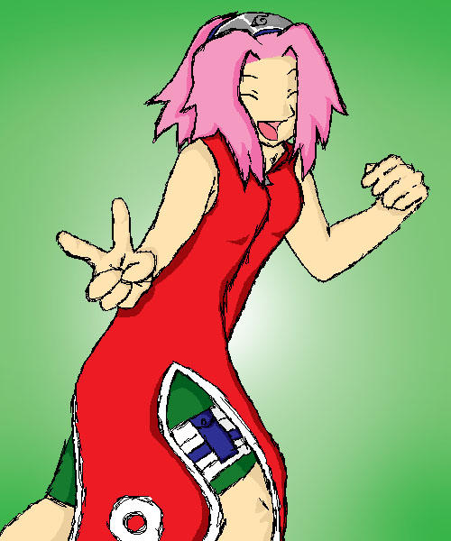 Sakura Strikes A Victory Pose by The-Medium on DeviantArt