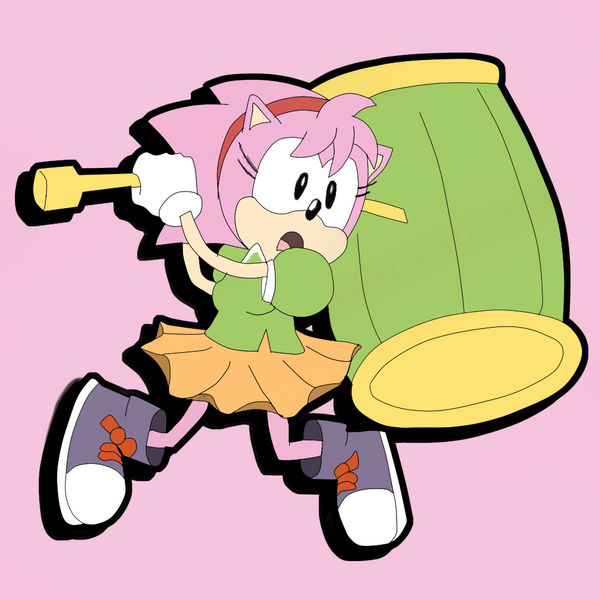 Classic Amy Rose Giant Hammer By Retro Robosan On Deviantart