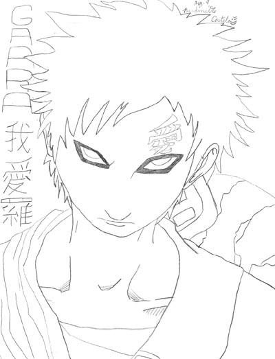 Gaara lineart 2 by animedragoon3 on DeviantArt
