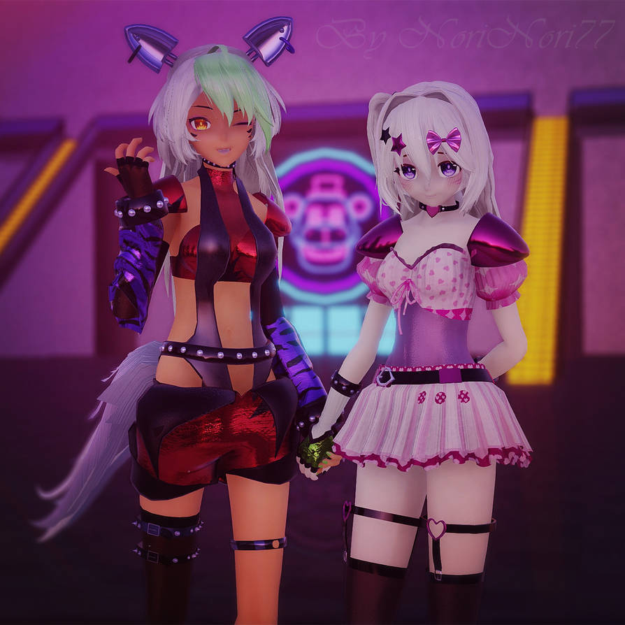 Fnaf Glamrock Roxyroxanne Wolf X Glamrock Chica By Norinori77 On