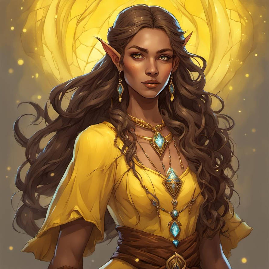 Female Half Elf Wizard With Light Dark Skin And Lo By Evamariehl On Deviantart