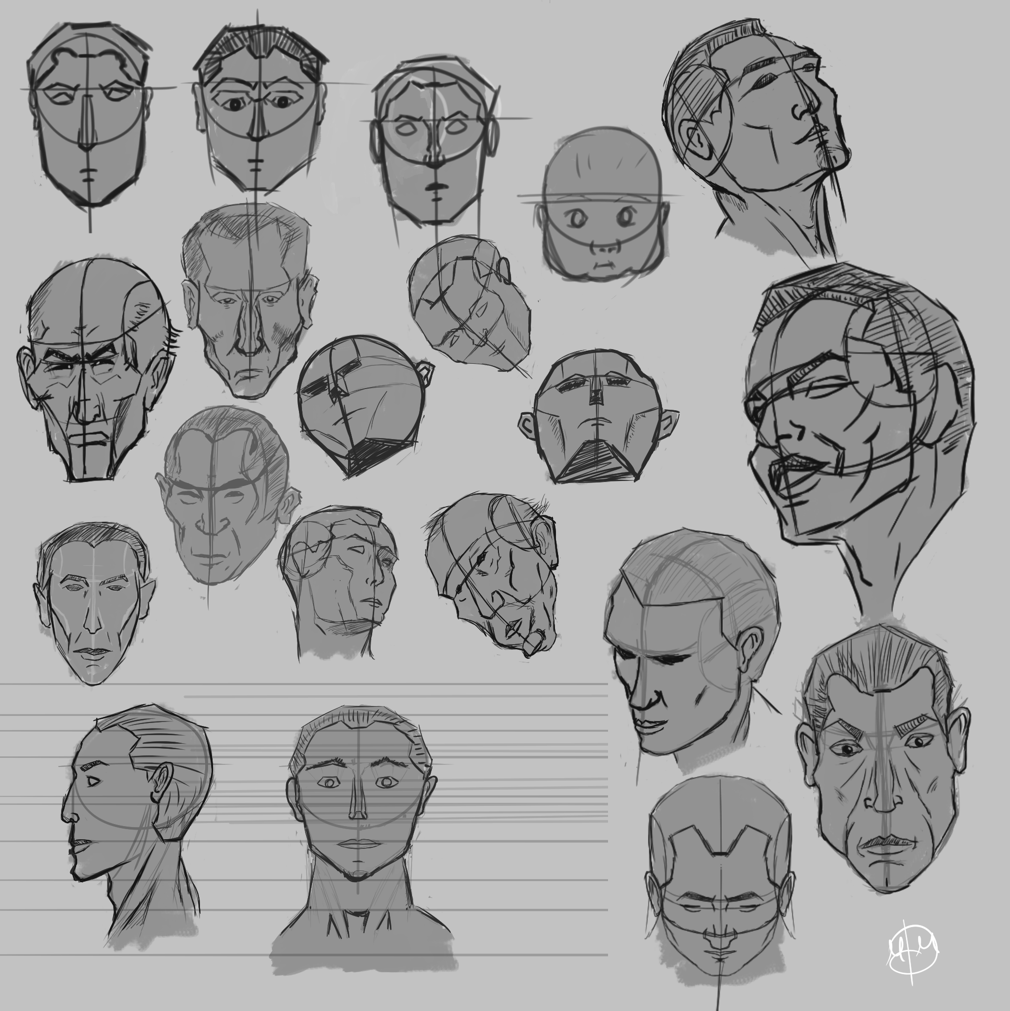 first 20 head study referenced by Andrew loomis by MatDM on DeviantArt first 20 head study referenced by Andrew loomis by MatDM on DeviantArt