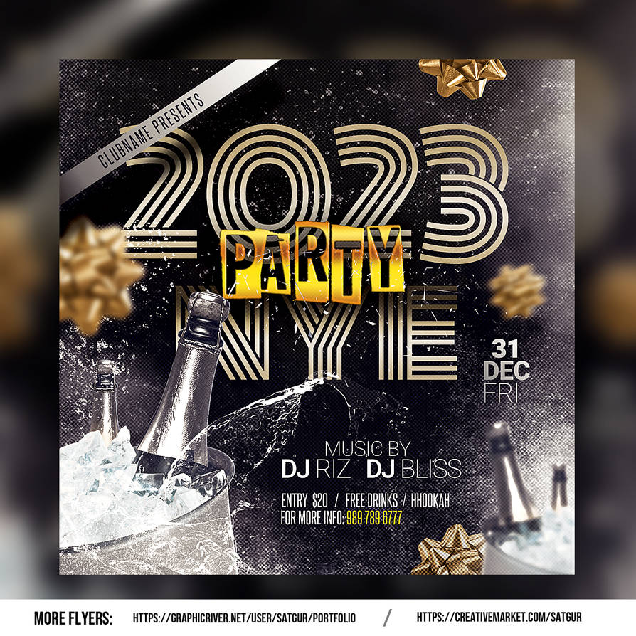 New Year Party Flyer Template Psd By Satgur On Deviantart