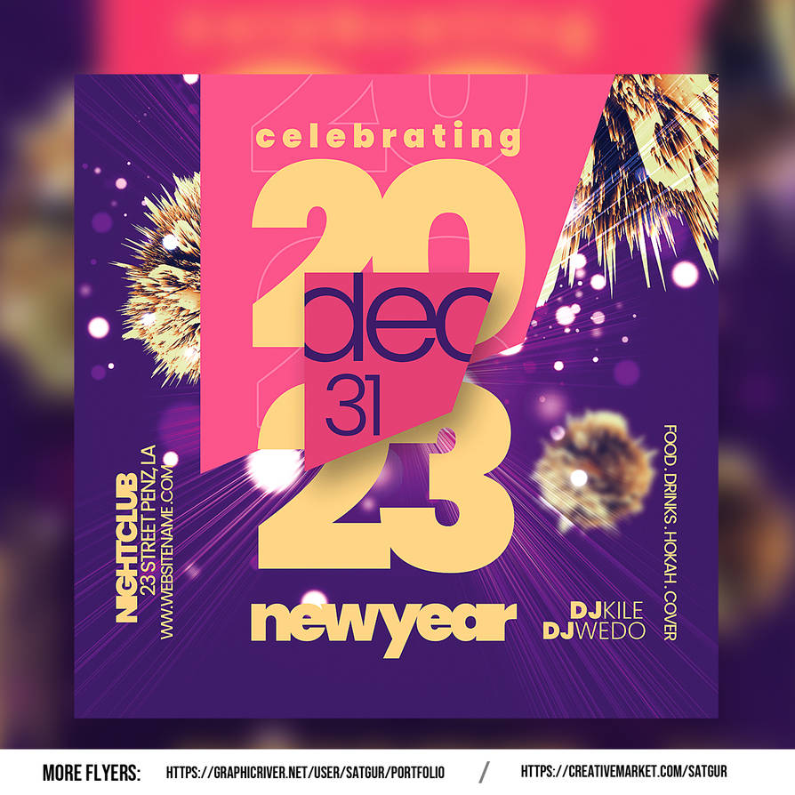 New Year Party Flyer Template Psd By Satgur On Deviantart