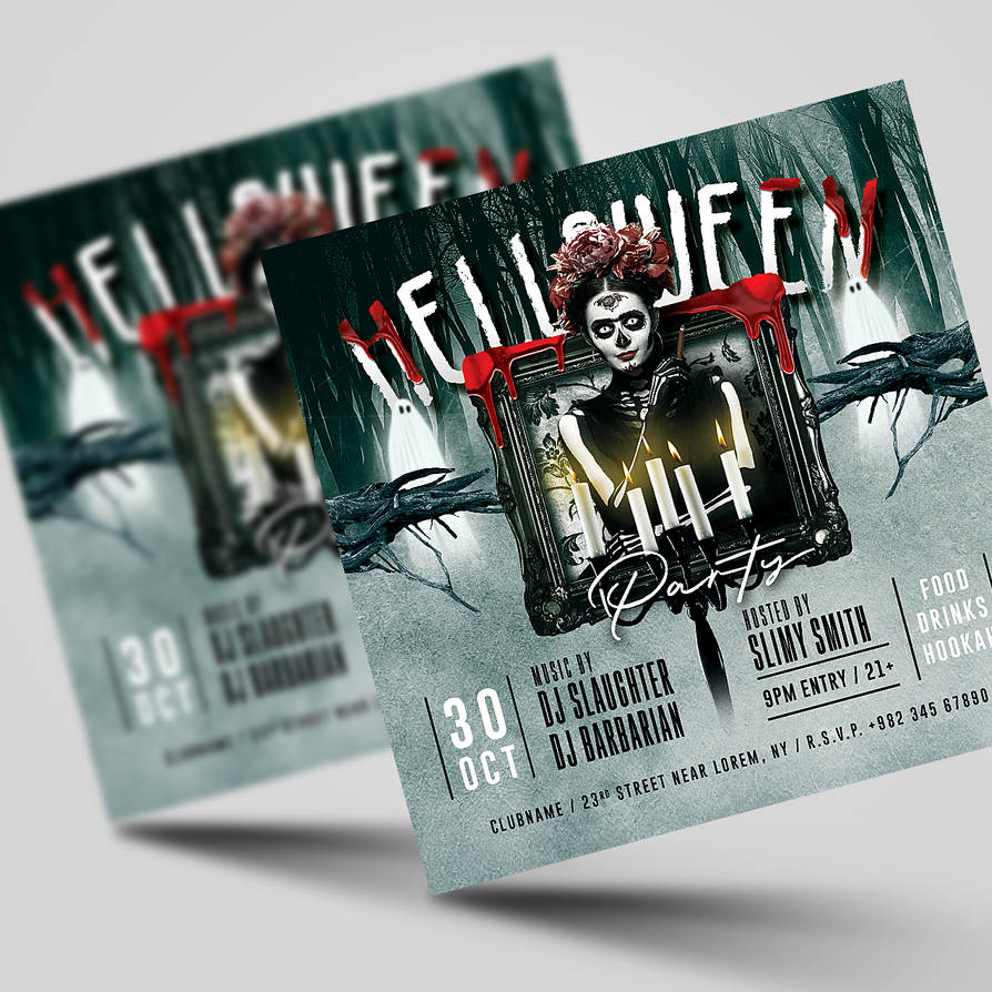 Halloween Party Flyer Template By Satgur On Deviantart