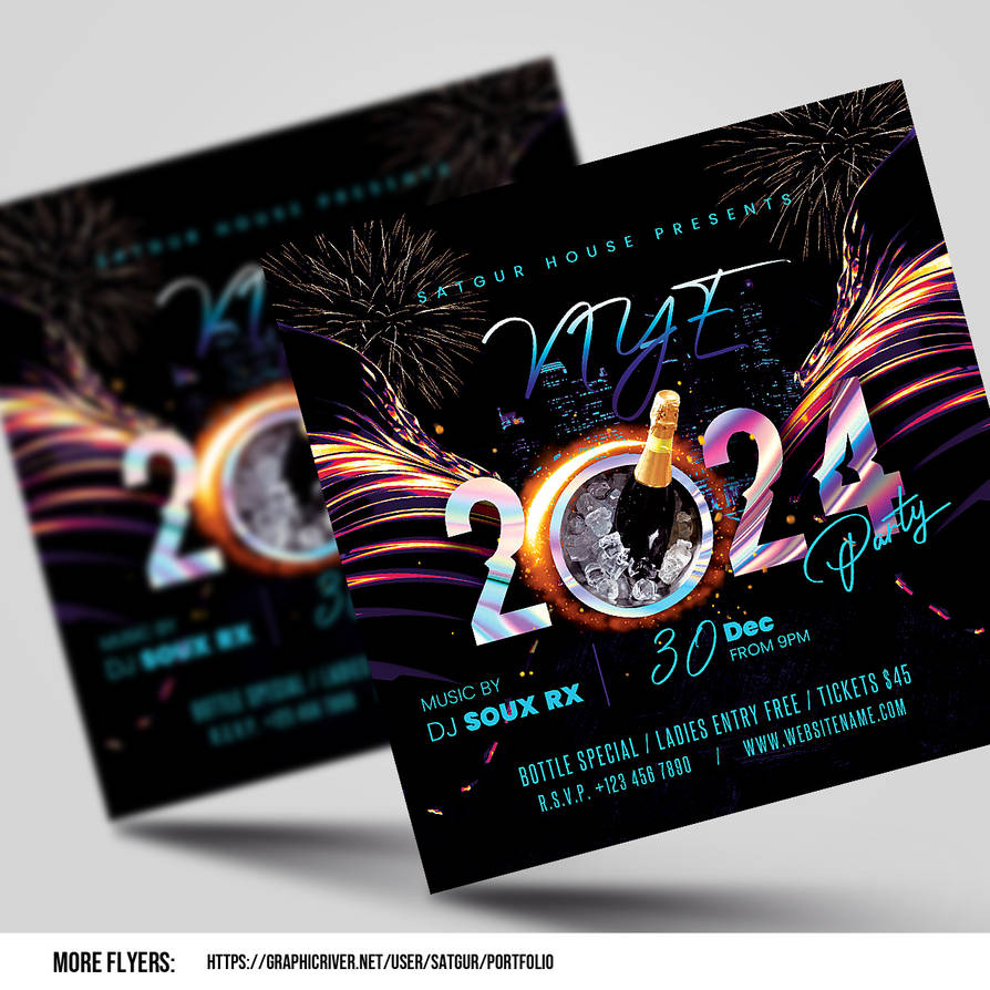 New Year Party Flyer Template Psd By Satgur On Deviantart