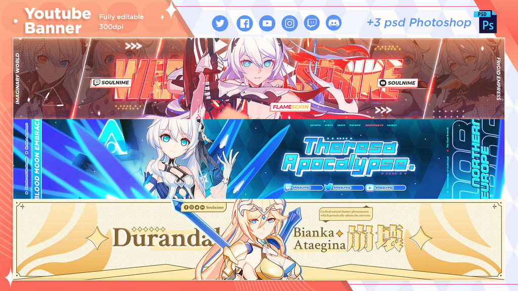 Banner Youtube Honkai Impact pack by Avanthiem on DeviantArt Banner Youtube Honkai Impact pack by Avanthiem on DeviantArt