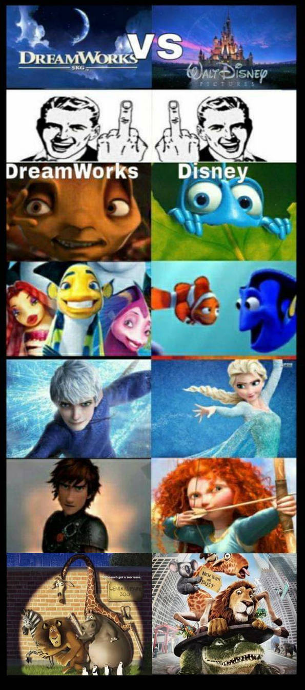 Dreamworks Vs Disney By Facussparkle2002 On Deviantart