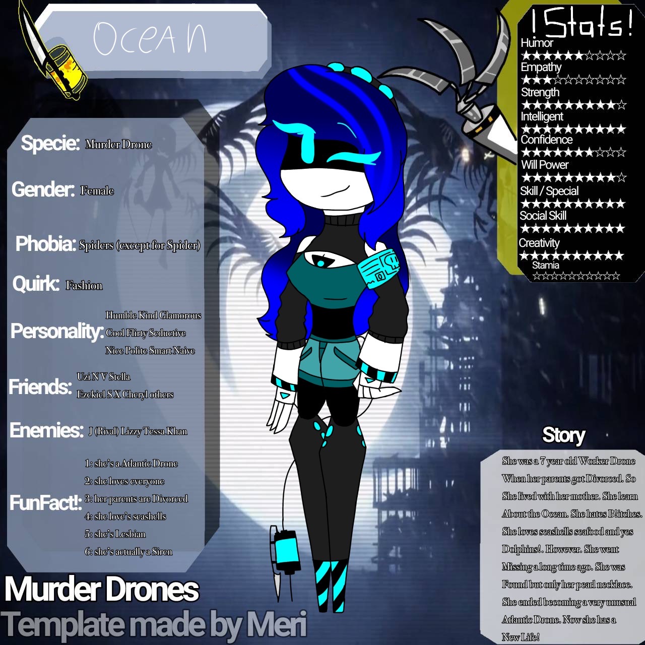 Murder Drones Oc Ocean By Rosethecoolwolf13 On Deviantart