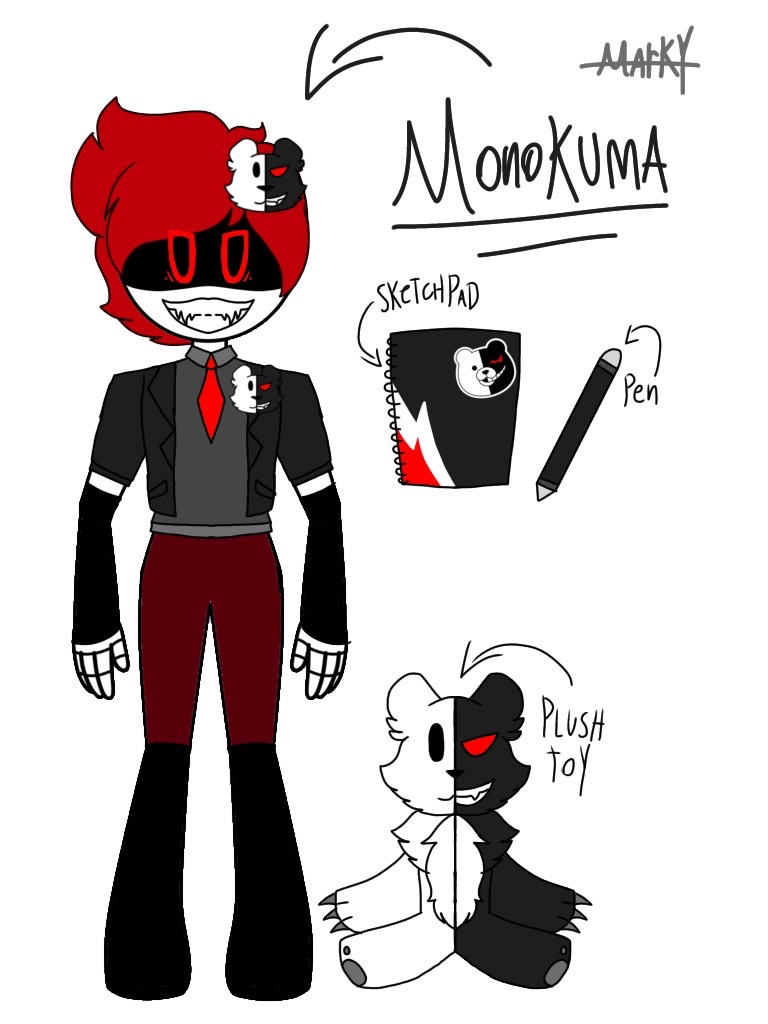 Murder Drones Oc Monokuma By Rosethecoolwolf13 On Deviantart