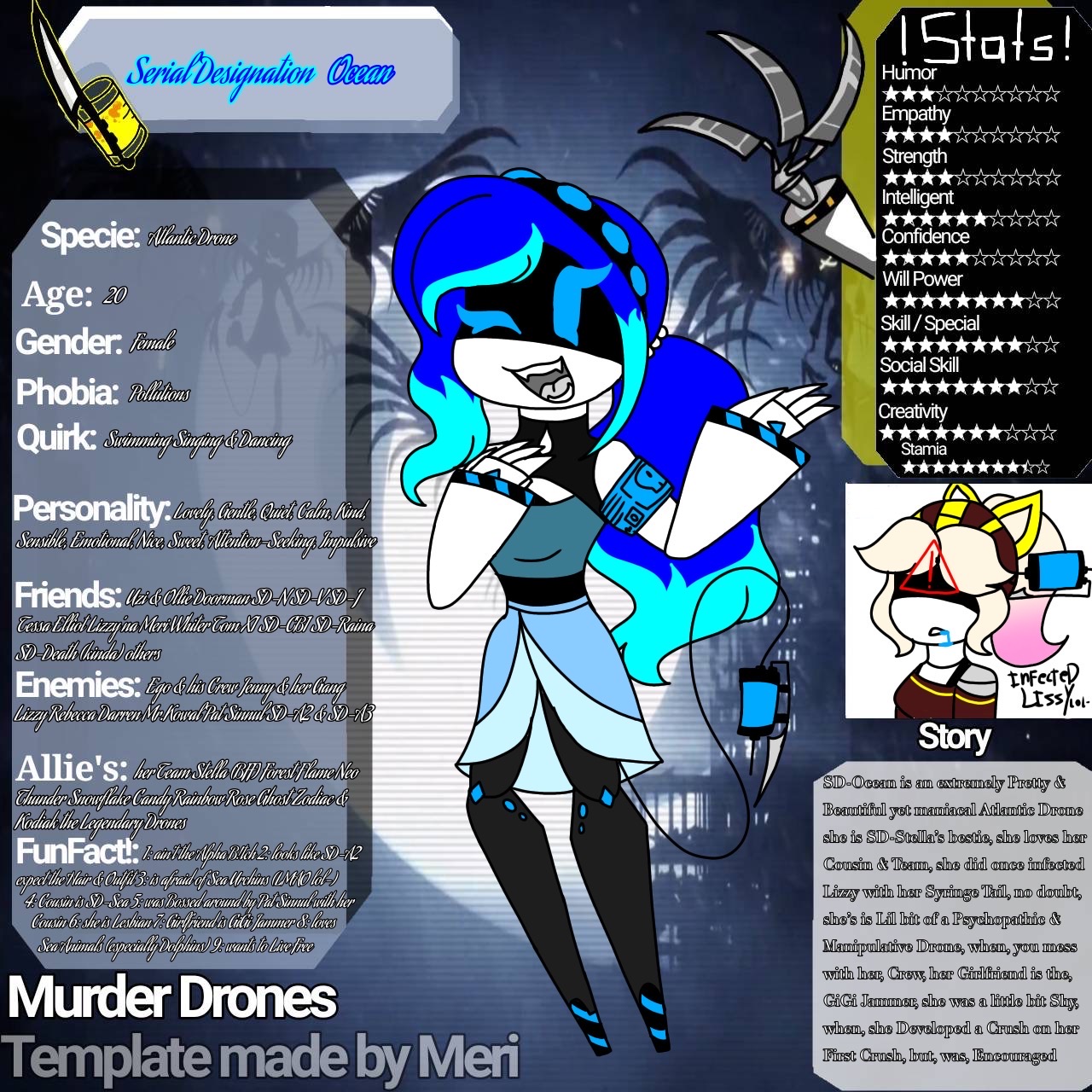 Murder Drones Oc Sd Ocean By Rosethecoolwolf13 On Deviantart