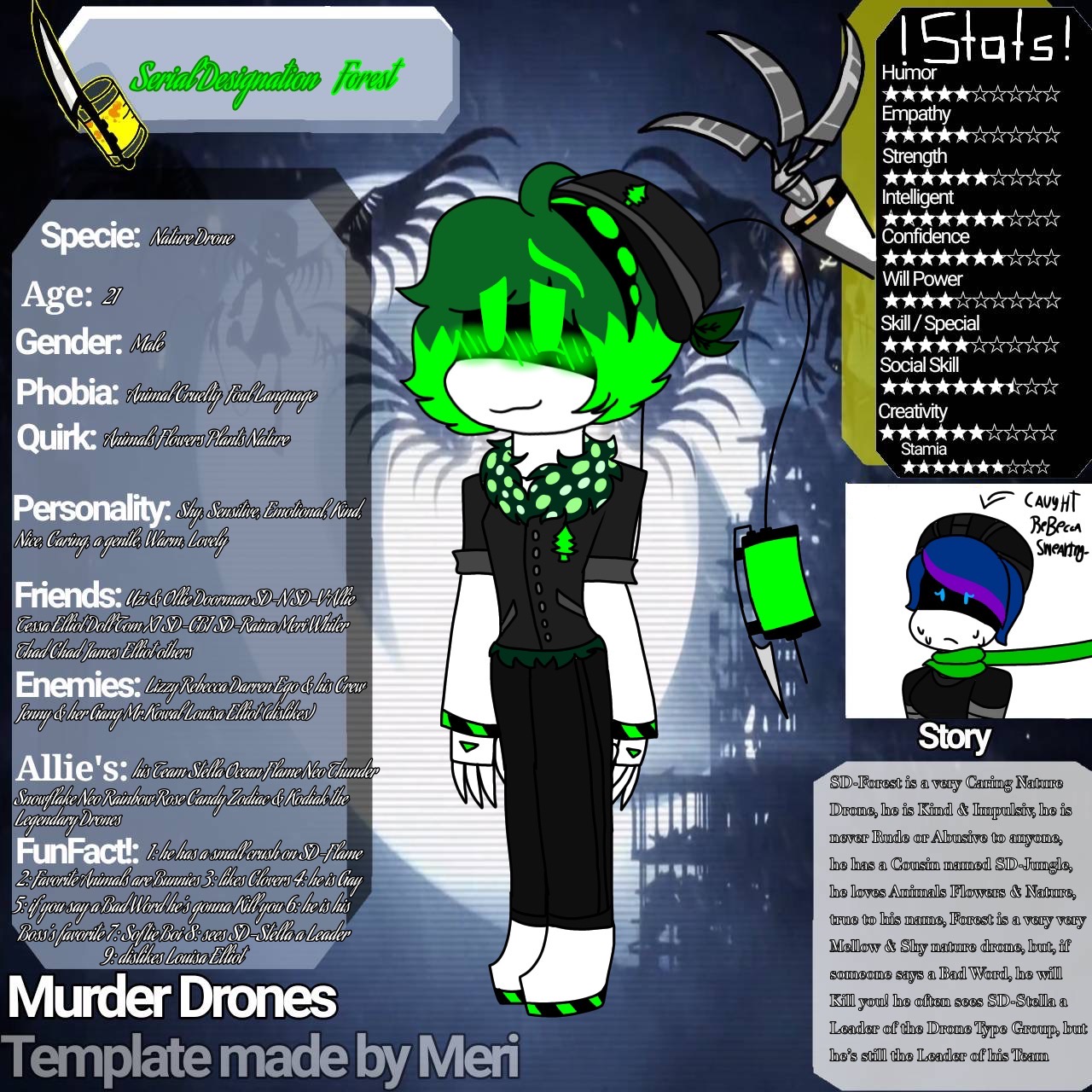 Murder Drones Oc Sd Forest By Rosethecoolwolf13 On Deviantart