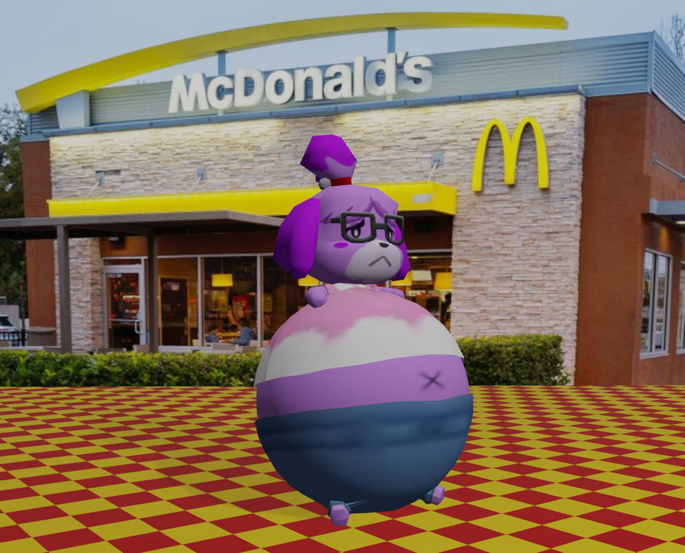 Isabelle Tries The Grimace Shake By Bellyinflation6 On Deviantart