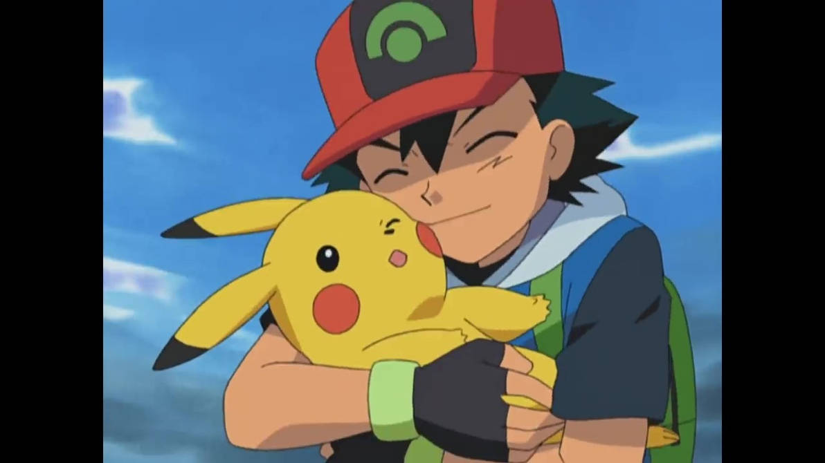 Ash Hugs Pikachu By Guardianghidorah On Deviantart