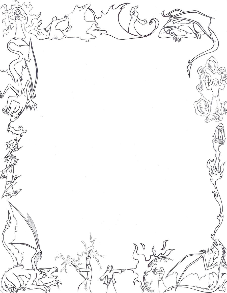 Dragons and Mages paper border by Larutanrepus on DeviantArt Dragons and Mages paper border by Larutanrepus on DeviantArt