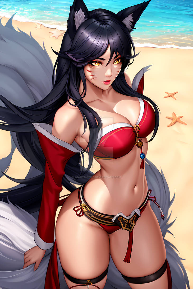 Bikini Ahri From League Of Legends by AiArtShines on DeviantArt Bikini Ahri From League Of Legends by AiArtShines on DeviantArt