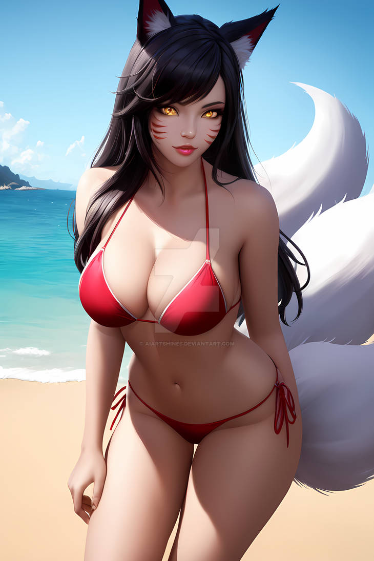 Bikini Ahri From League Of Legends by AiArtShines on DeviantArt Bikini Ahri From League Of Legends by AiArtShines on DeviantArt