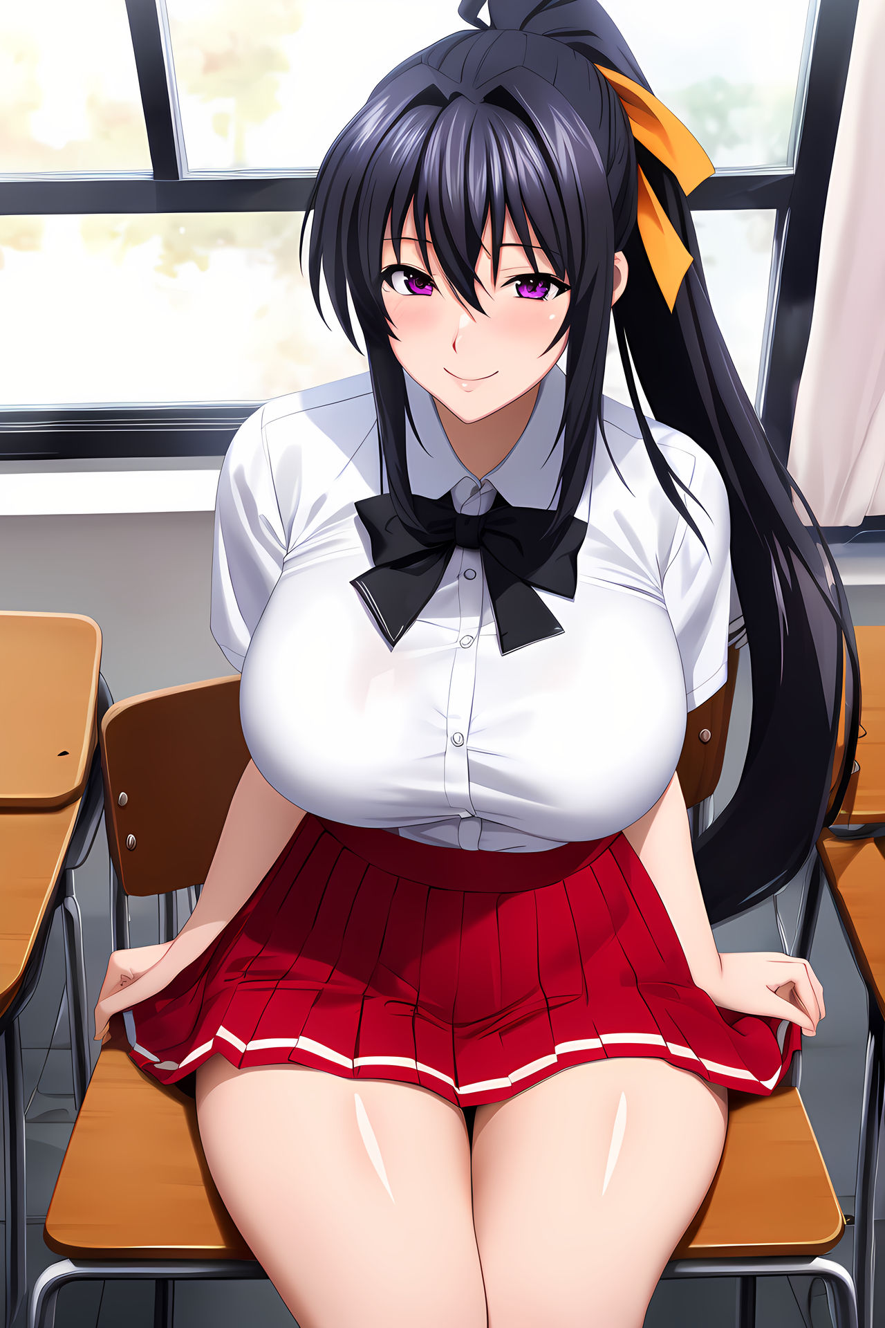 In Class With Akeno Himejima By Aiartshines On Deviantart