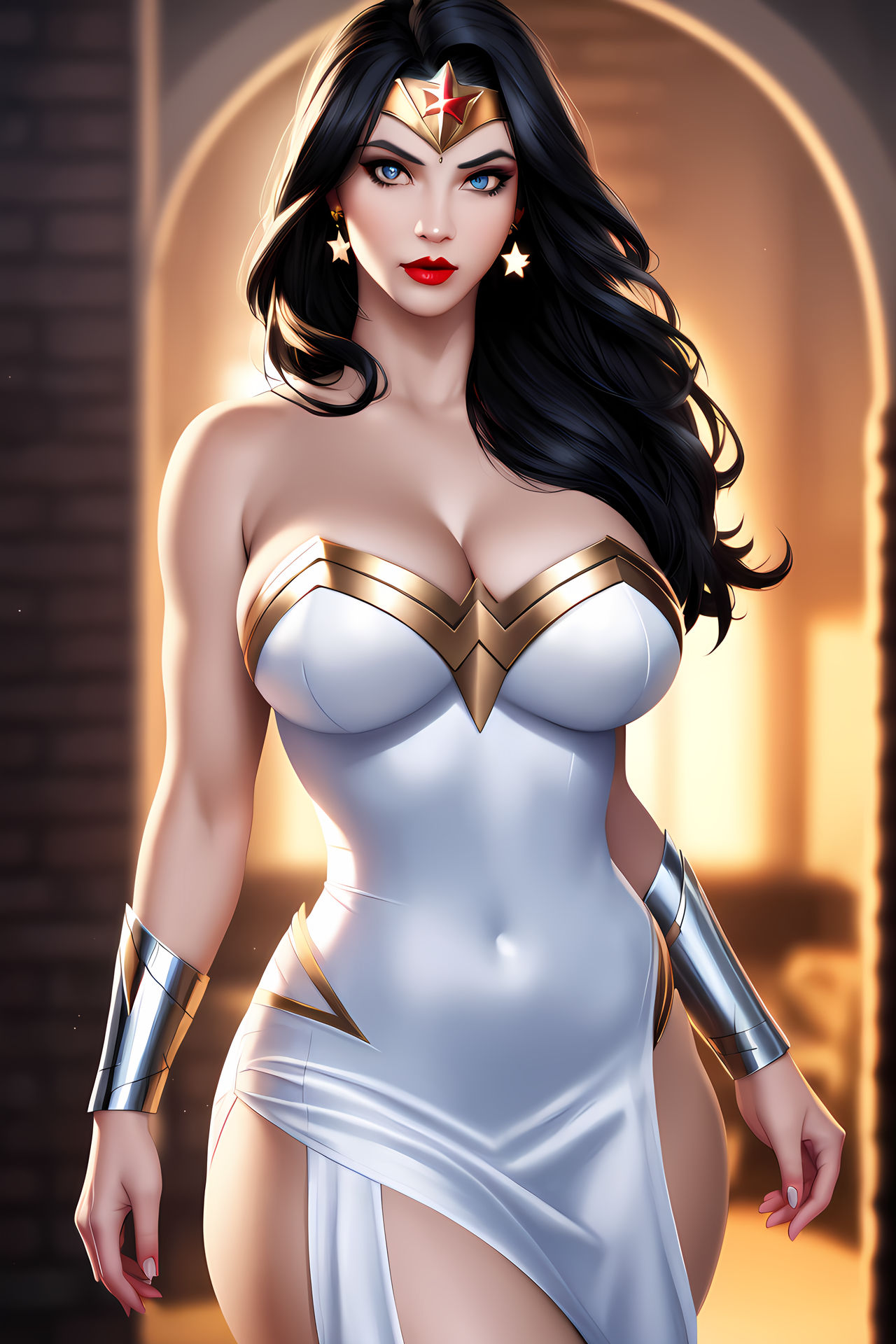 Wonder Woman In A White Dress By Aiartshines On Deviantart