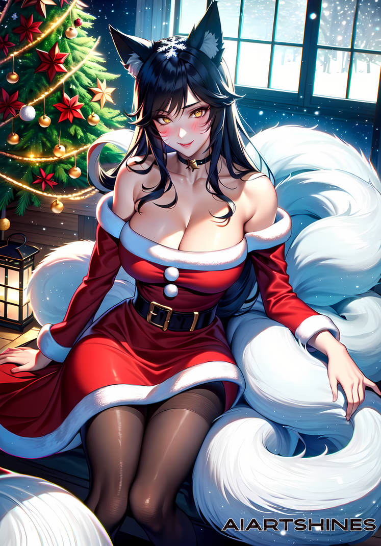 Merry Christmas With Ahri By Aiartshines On Deviantart