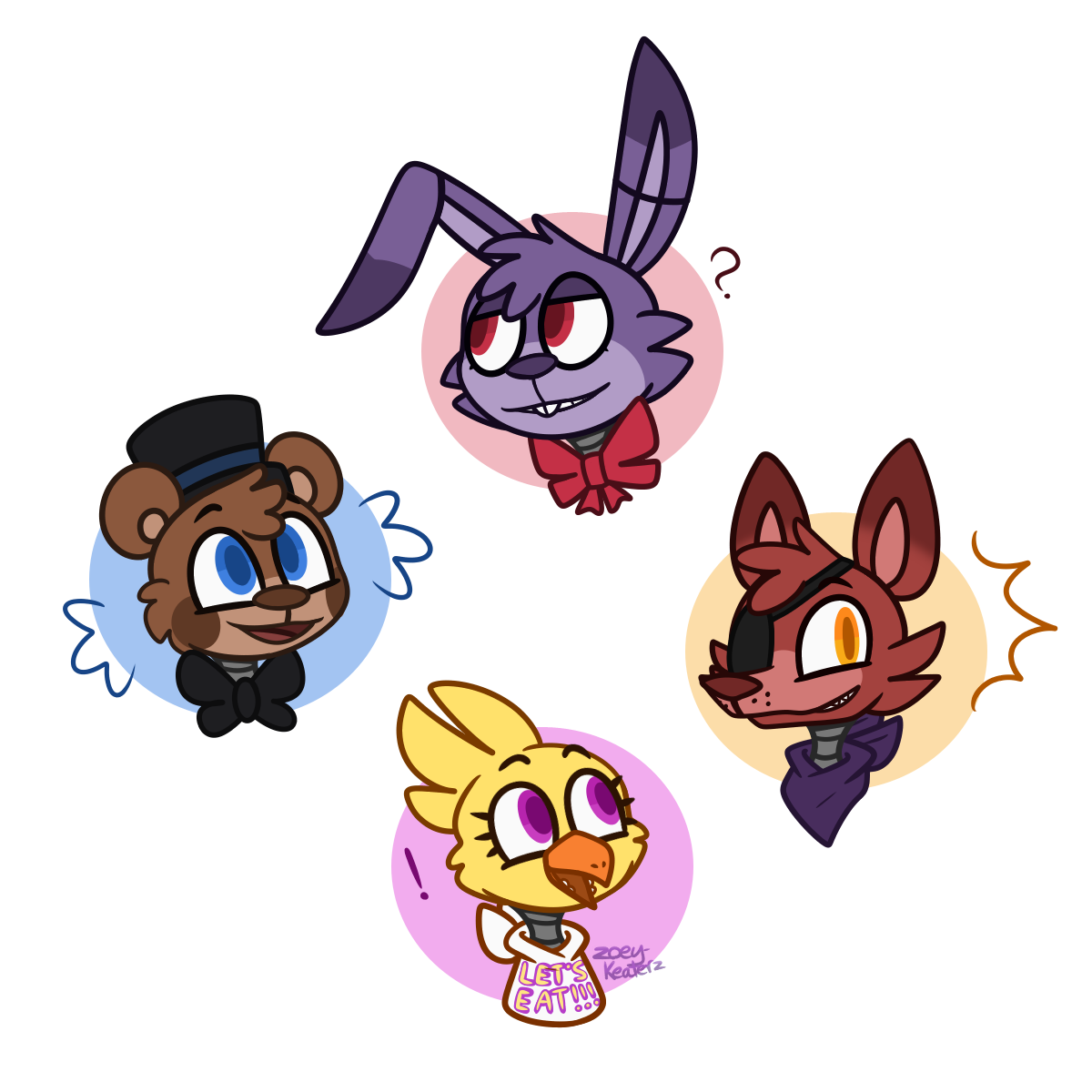 Fnaf The Classic Gang By Zoey Keaterz On Deviantart