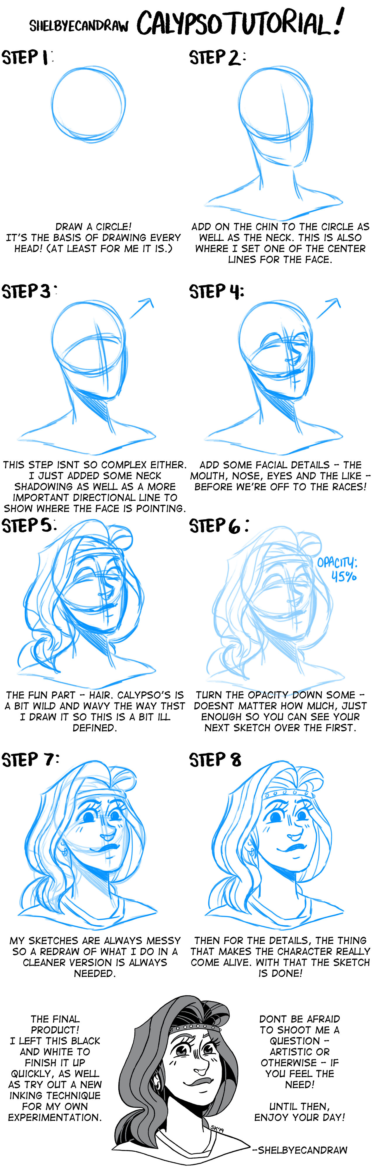 How To Draw Calypso Tutorial By Shelbyecandraw On Deviantart