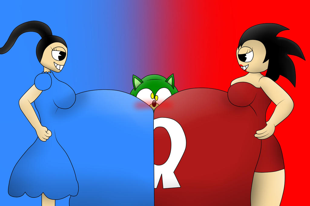 Belly Squish By Two Bomb Ladys By Darkrisk665 Drawings On Deviantart