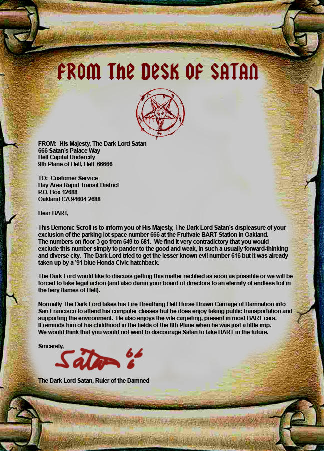 FROM THE DESK OF SATAN by redrob19 on DeviantArt