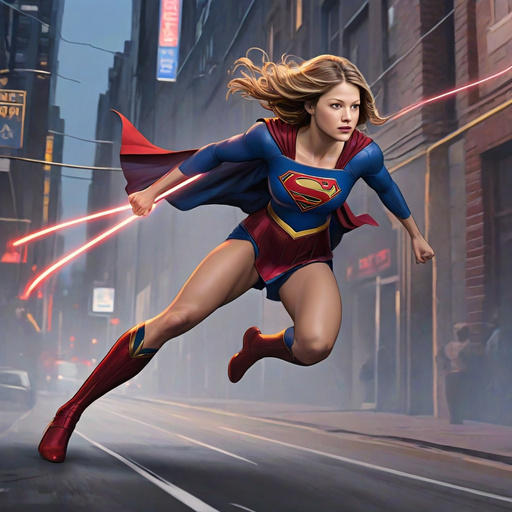 Supergirl In Action Melissa Benoist By Archelaian On Deviantart