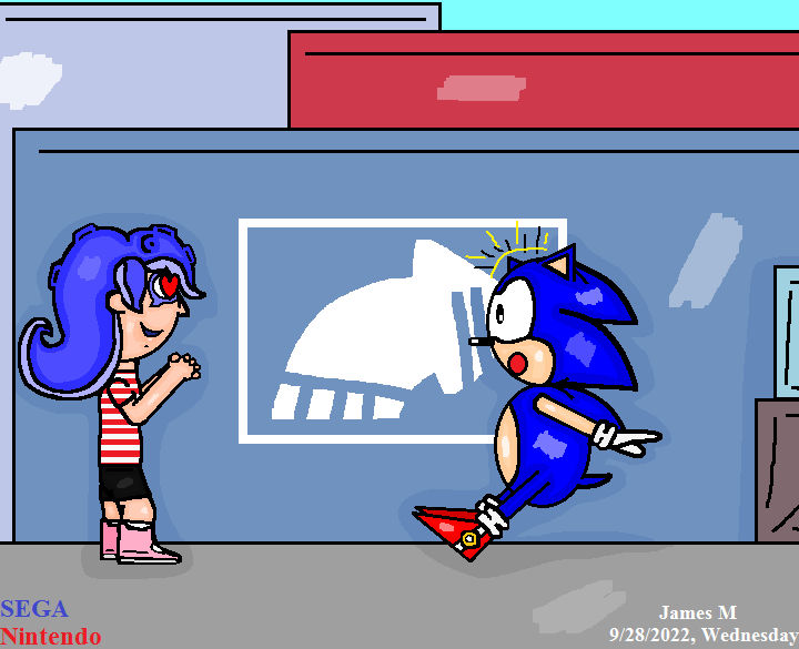 Sonic And The Infatuated Blue Octoling By Me By Cvgwjames On Deviantart