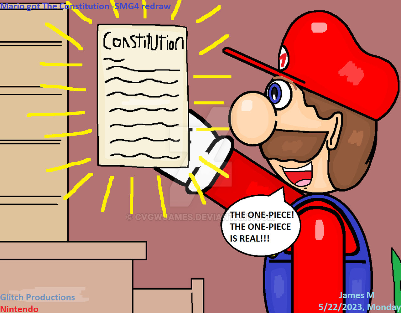 Mario got the Constitution -SMG4 redraw by cvgwjames on DeviantArt Mario got the Constitution -SMG4 redraw by cvgwjames on DeviantArt